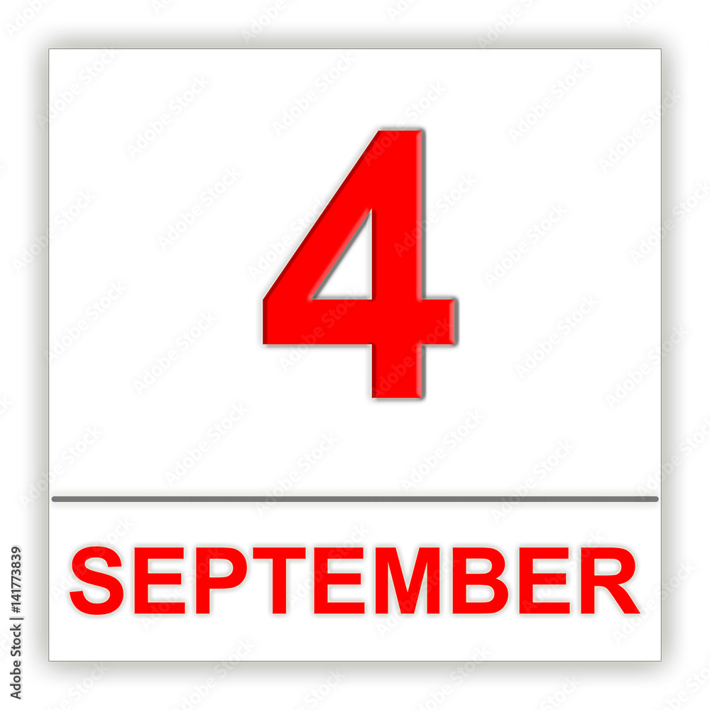 September 4. Day on the calendar Stock Illustration | Adobe Stock