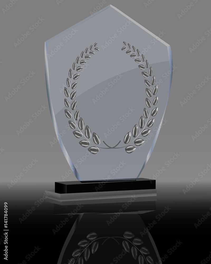 One trophy, the first place. Vector illustration on a transparent ...
