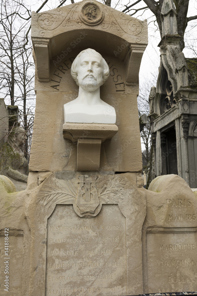 Tombe d'Alfred de Musset / Cimetière du Père Lachaise / Paris Stock ...