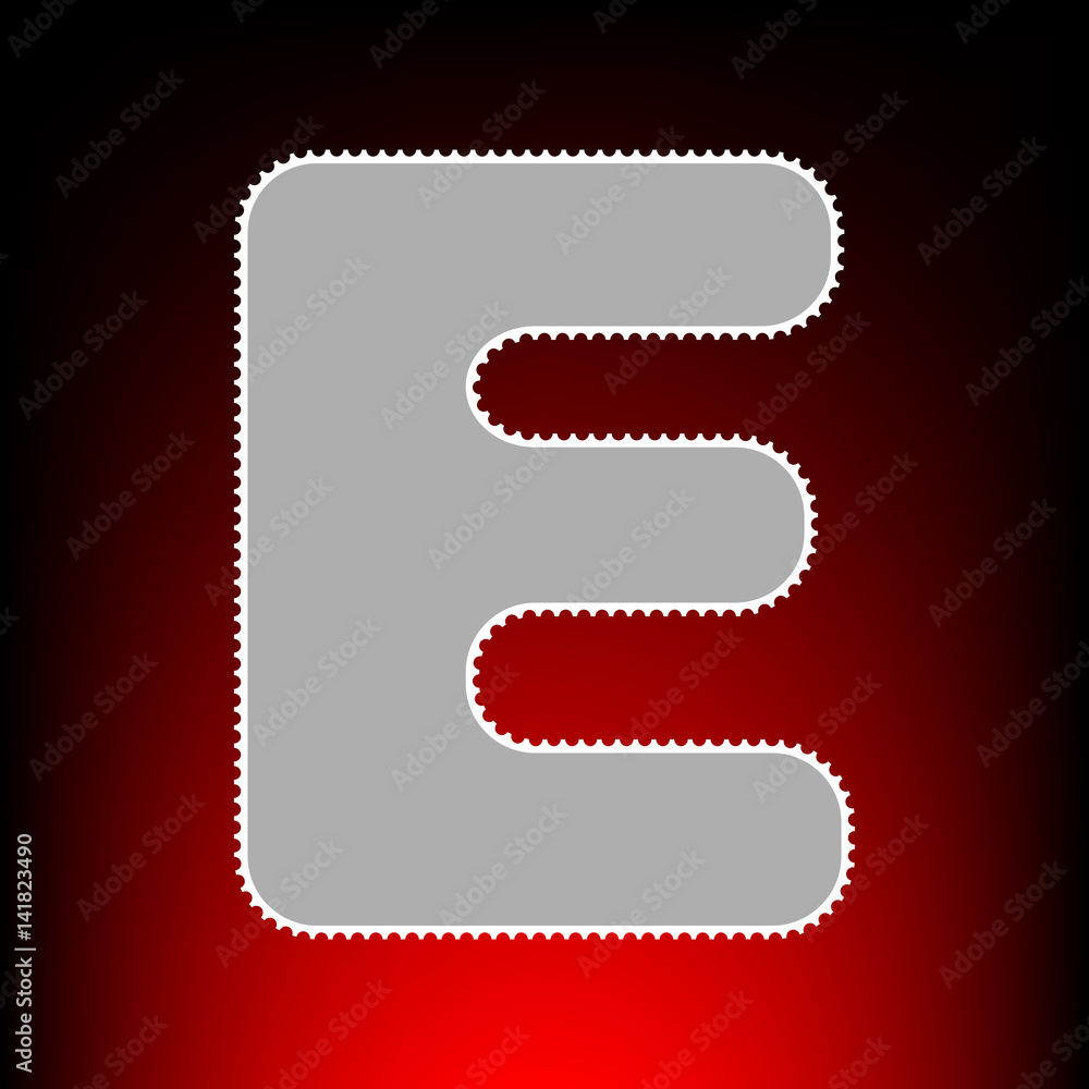 Letter E sign design template element. Postage stamp or old photo style ...