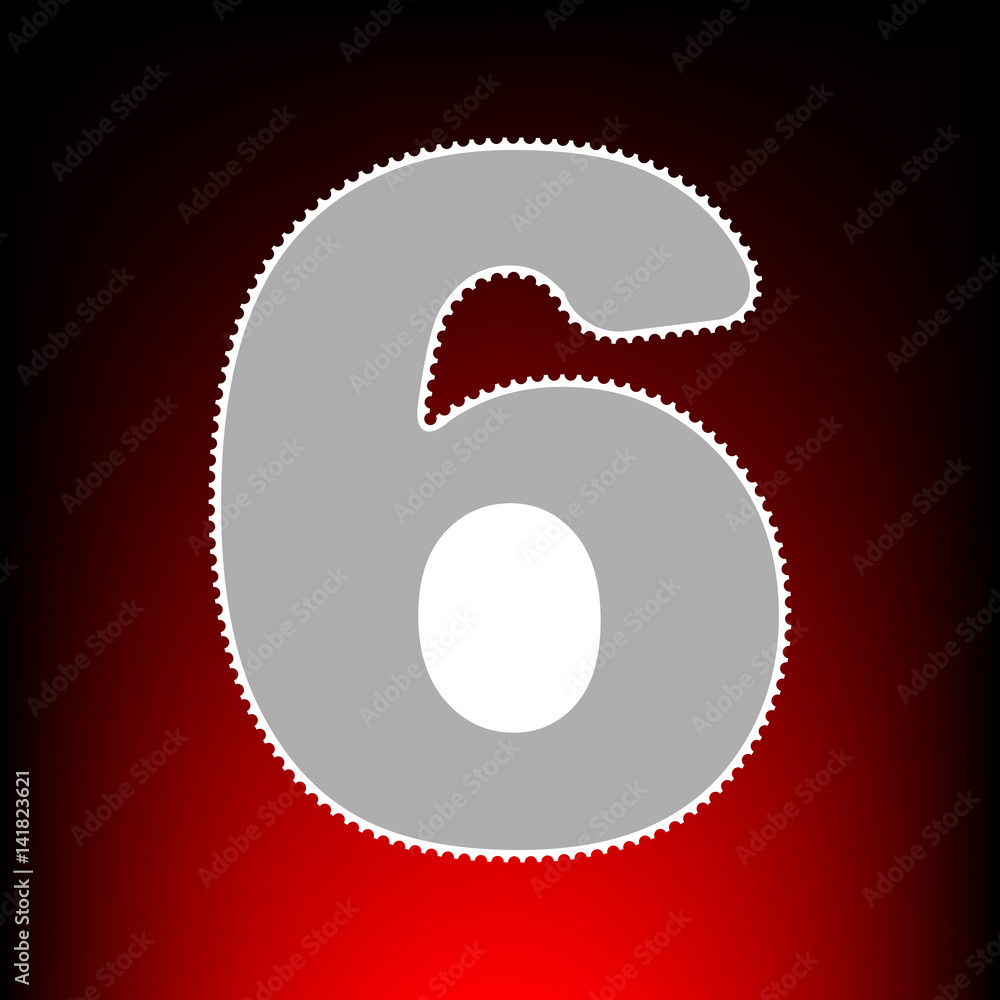 Number 6 sign design template element. Postage stamp or old photo style ...