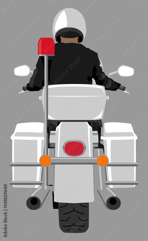 White classic police patrol heavy motorcycle with clear front ...