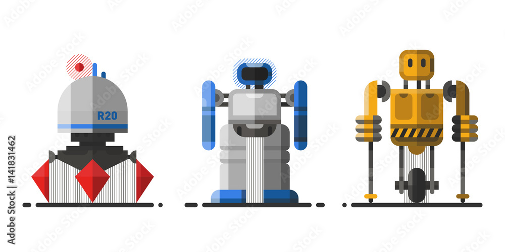 Cute vintage robot technology machine future science toy and cyborg ...