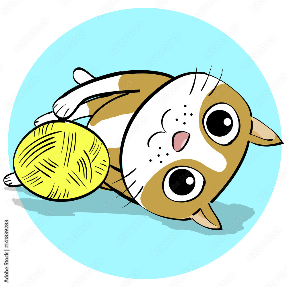 cat cartoon vector de Stock | Adobe Stock