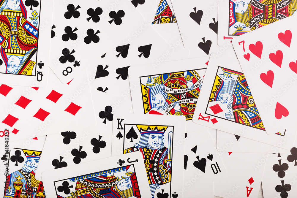 Pile of poker card texture. Casino cards as background. Stock-Foto ...
