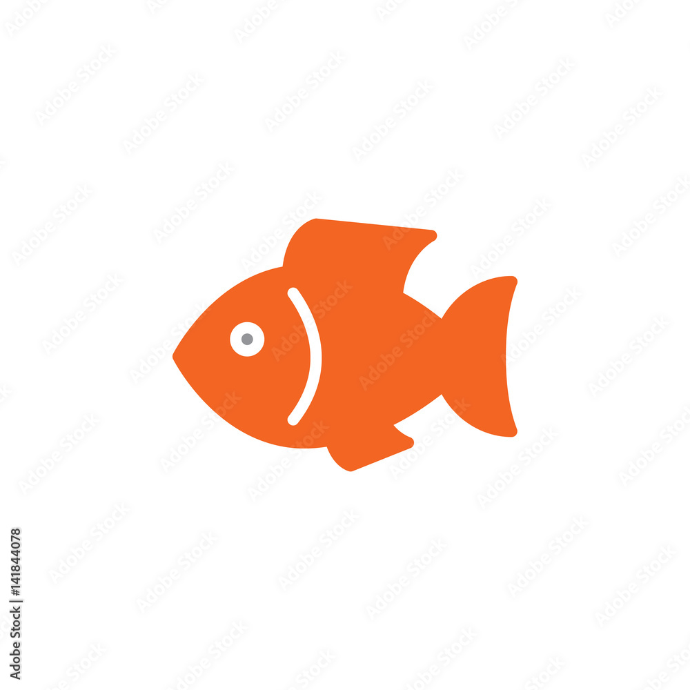 Gold fish icon vector, filled flat sign, solid colorful pictogram ...
