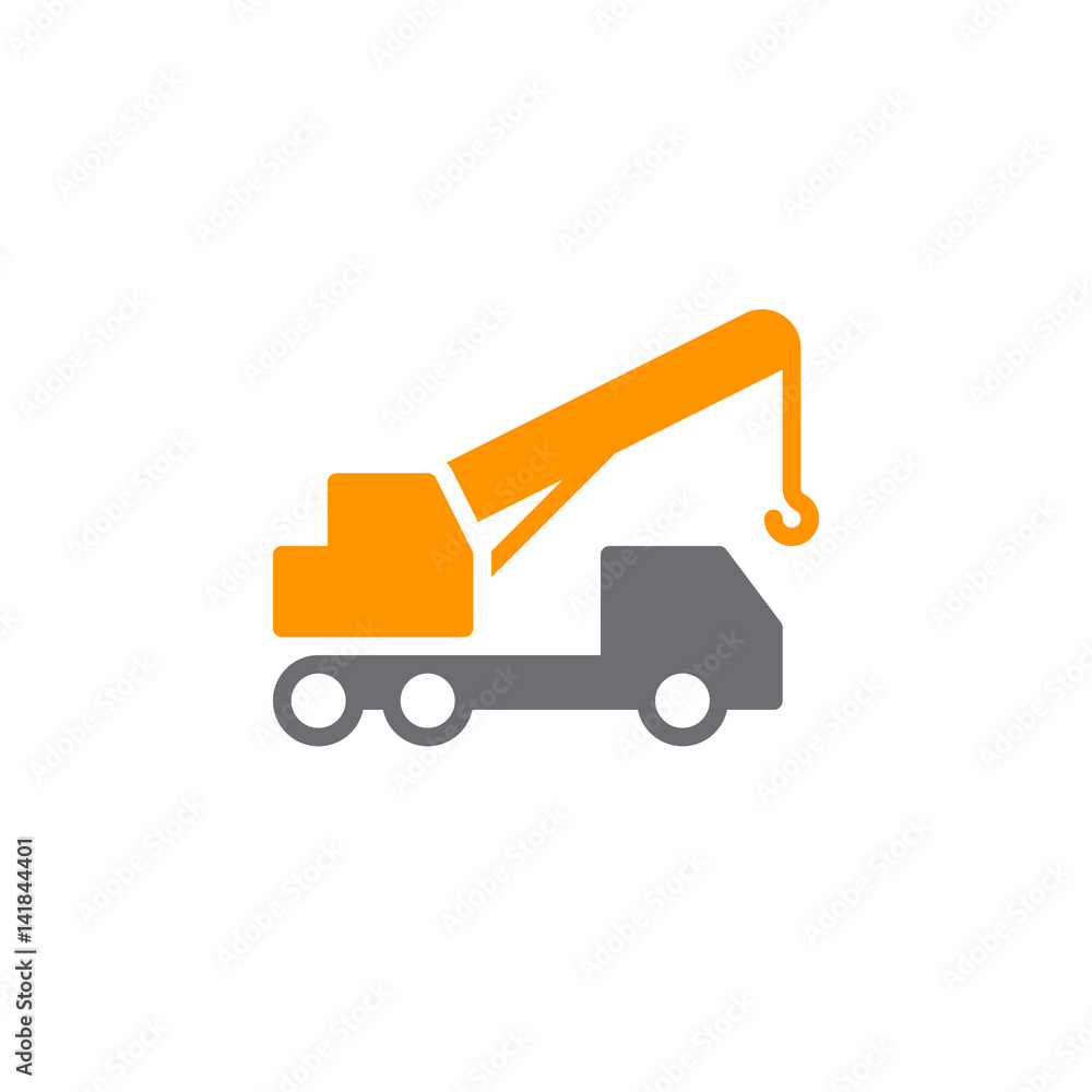 Mobile, telescopic truck mounted crane icon vector, filled flat sign ...