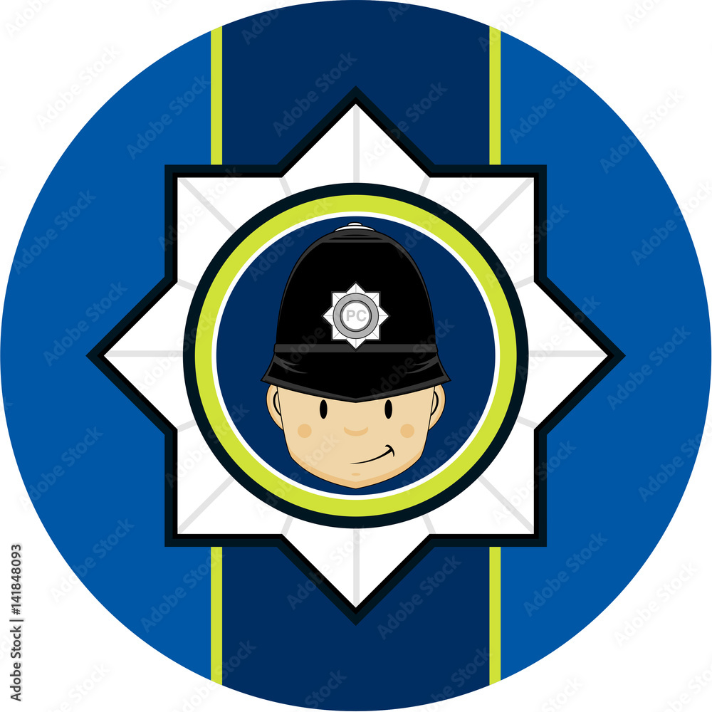 Cute Cartoon British Police Officer Stock Vector | Adobe Stock