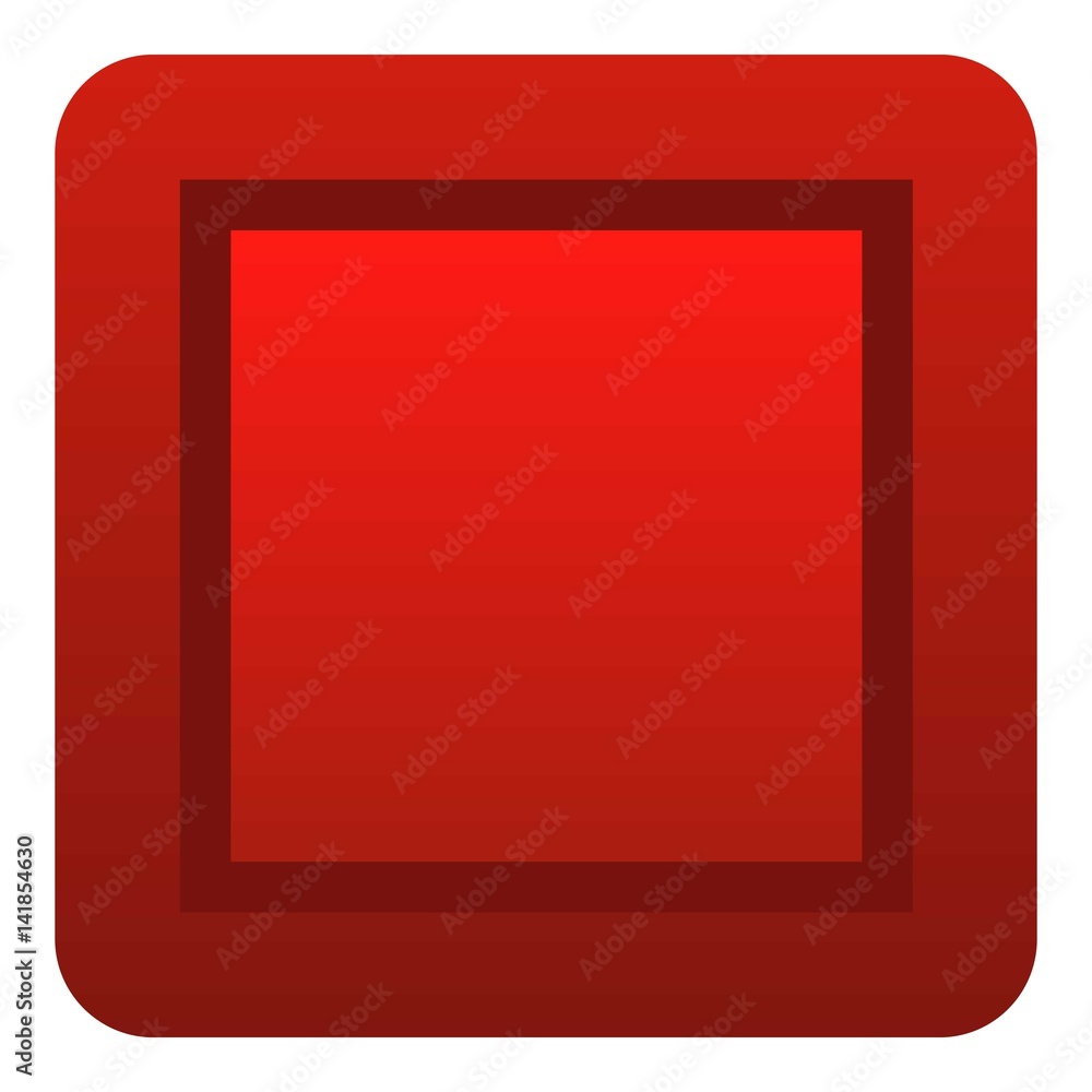 Red button icon, flat style Stock Vector | Adobe Stock