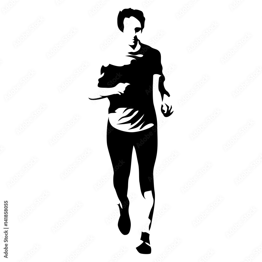 Abstract vector runner, front view. Running athlete Stock Vector ...