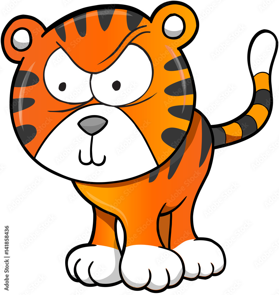 Tough Tiger Vector Illustration Art Stock Vector | Adobe Stock