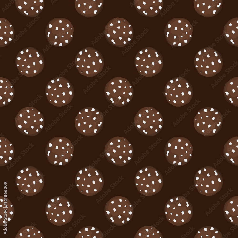 Seamless background with chocolate cookies. Vector illustration Stock ...