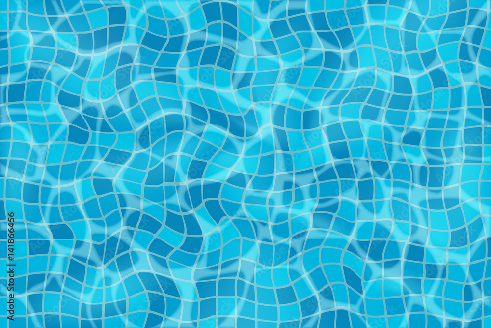 Water in the pool with ripples. Tile on the bottom of the pool ...