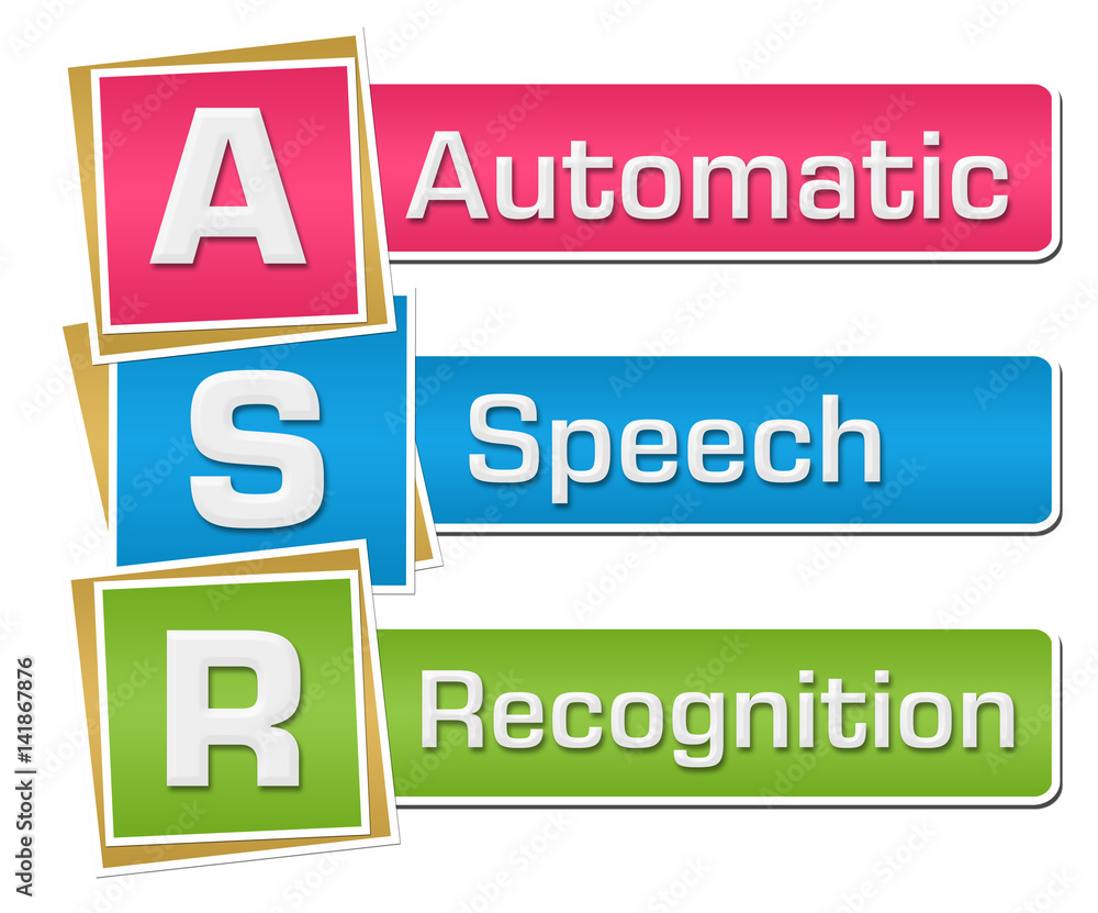 ASR - Automatic Speech Recognition Colorful Squares Stock Illustration ...