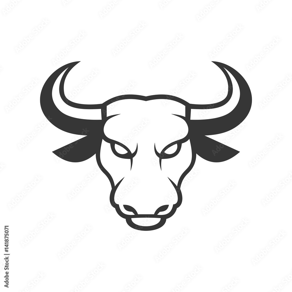 Bull Face Logo. Business Icon on a White Background. Vector Stock ...