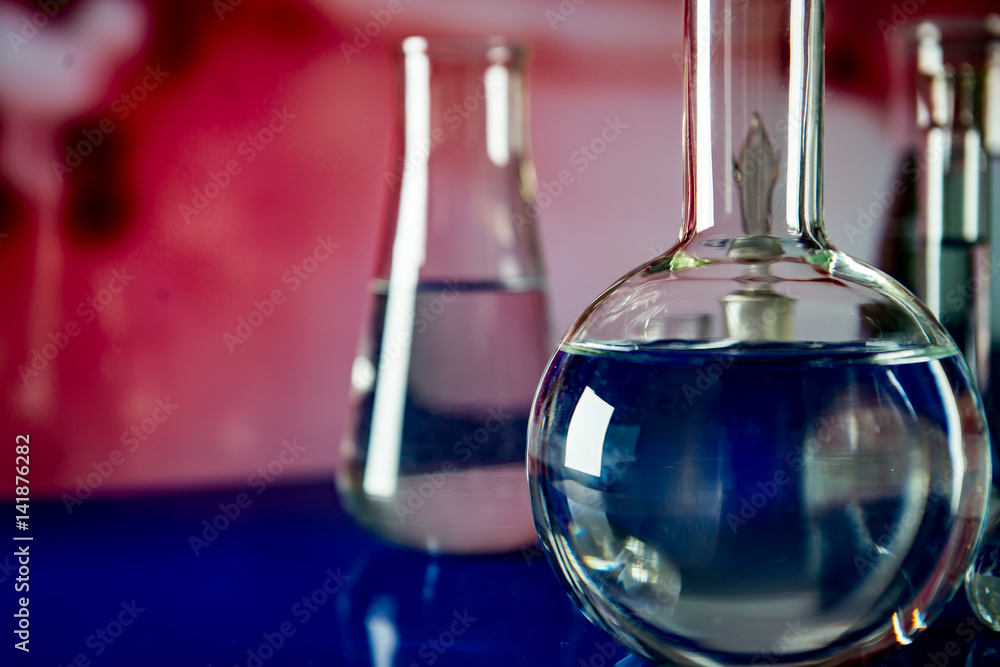 Lab theme. Science and medical background. Laboratory glassware. Stock ...