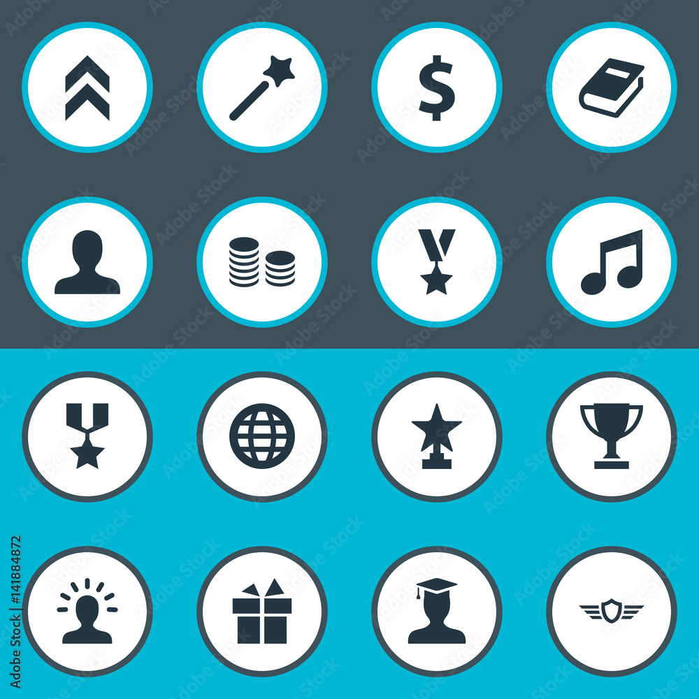 Vector Illustration Set Of Simple Trophy Icons. Elements Currency ...