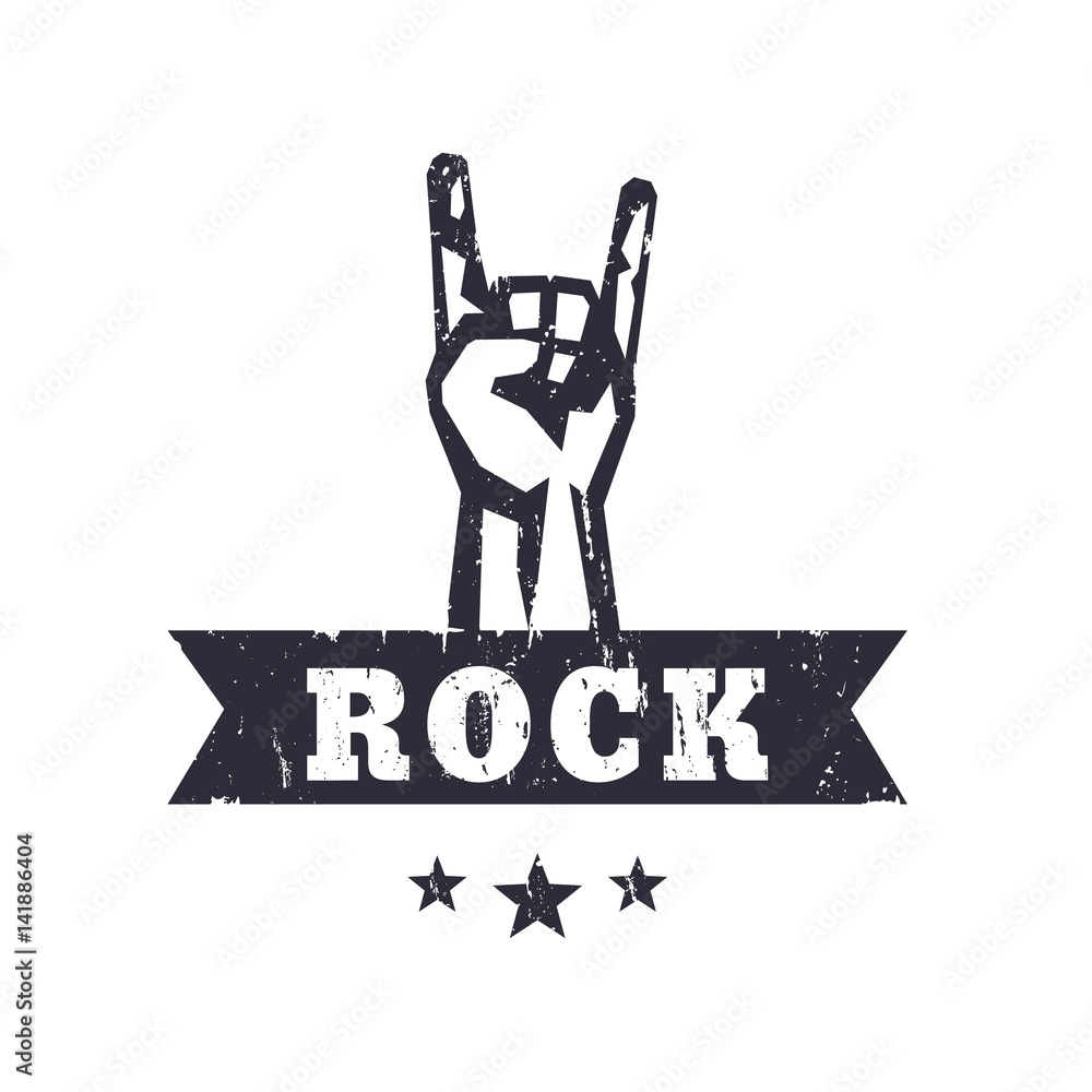 rock vector sign, symbol with popular rock-concert gesture isolated ...