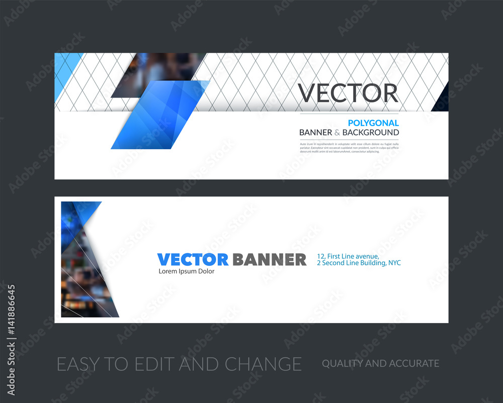 Vector set of modern horizontal website banners with colourful d Stock ...