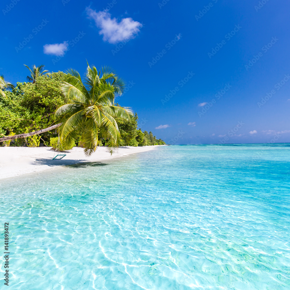 Beautiful perfect tropical beach scenery backgrounds blue sea lagoon ...