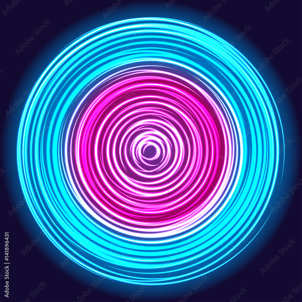 Glow spin neon circles Stock Vector | Adobe Stock