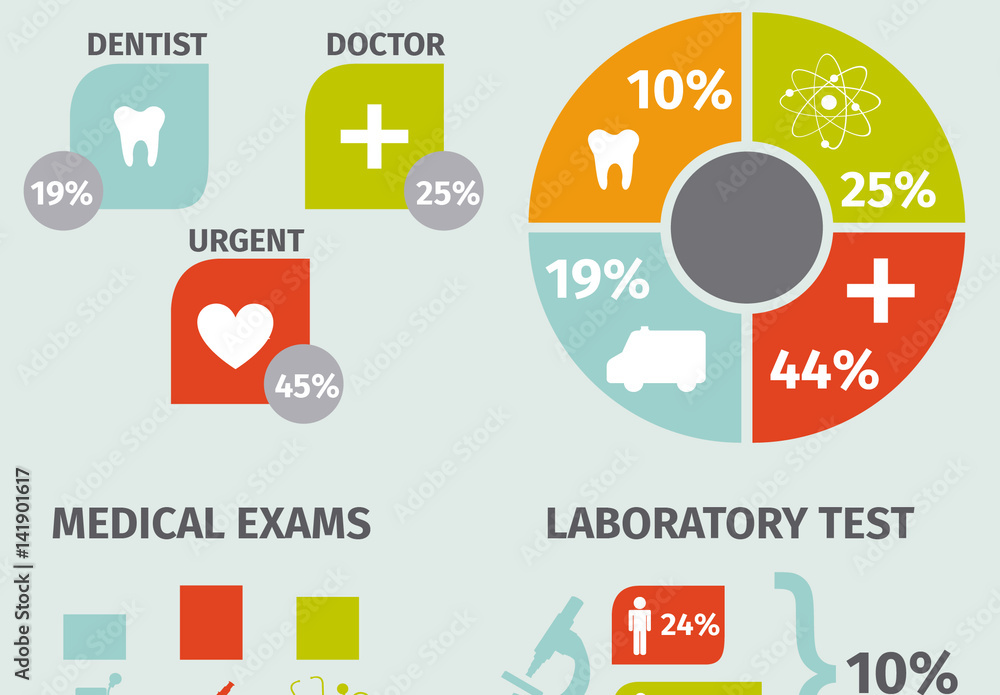Colorful Medical Statistics and Health Infographic Template Stock ...