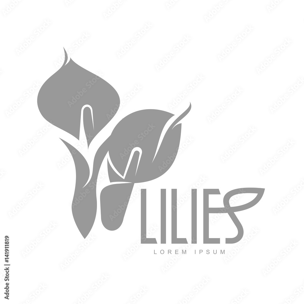 Elegant lilies logo template Stock Vector | Adobe Stock