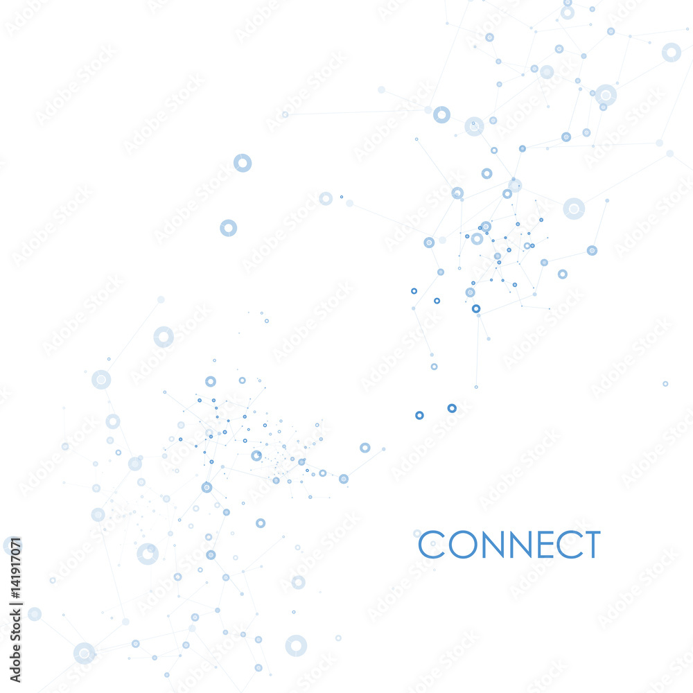 Abstract Connect Background With Dots And Lines Molecule Structure Vector Science Background