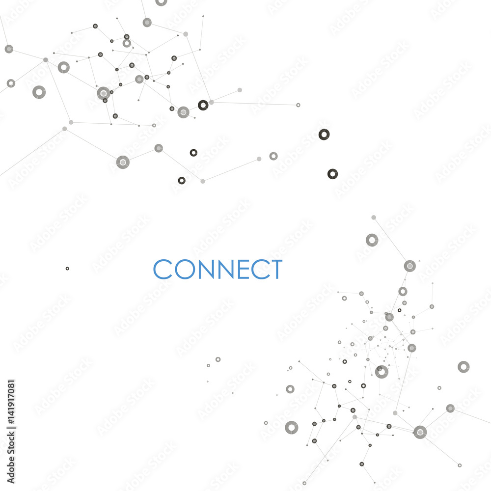 Abstract connect background with dots and lines. Molecule structure. Vector science background ...