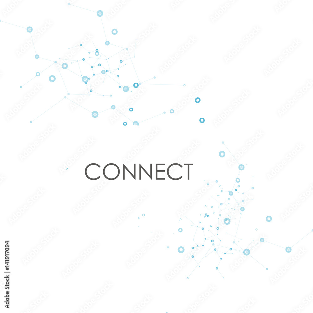 Abstract connect background with dots and lines. Molecule structure. Vector science background ...
