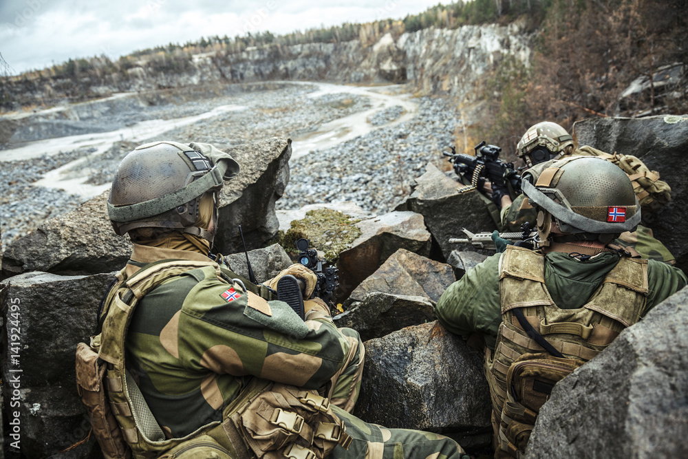 Foto de Patrol of norwegian Rapid reaction special forces FSK soldiers ...