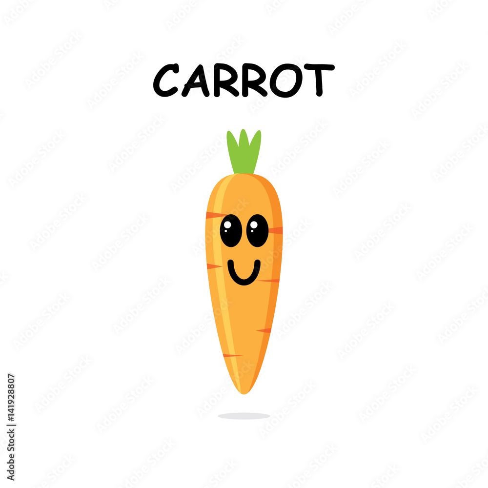 carrot character in white background Stock Vector | Adobe Stock