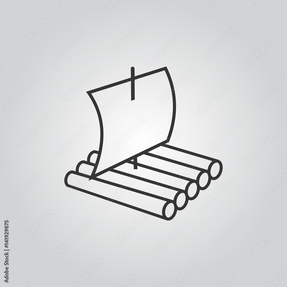 Wooden raft icon Stock Vector | Adobe Stock