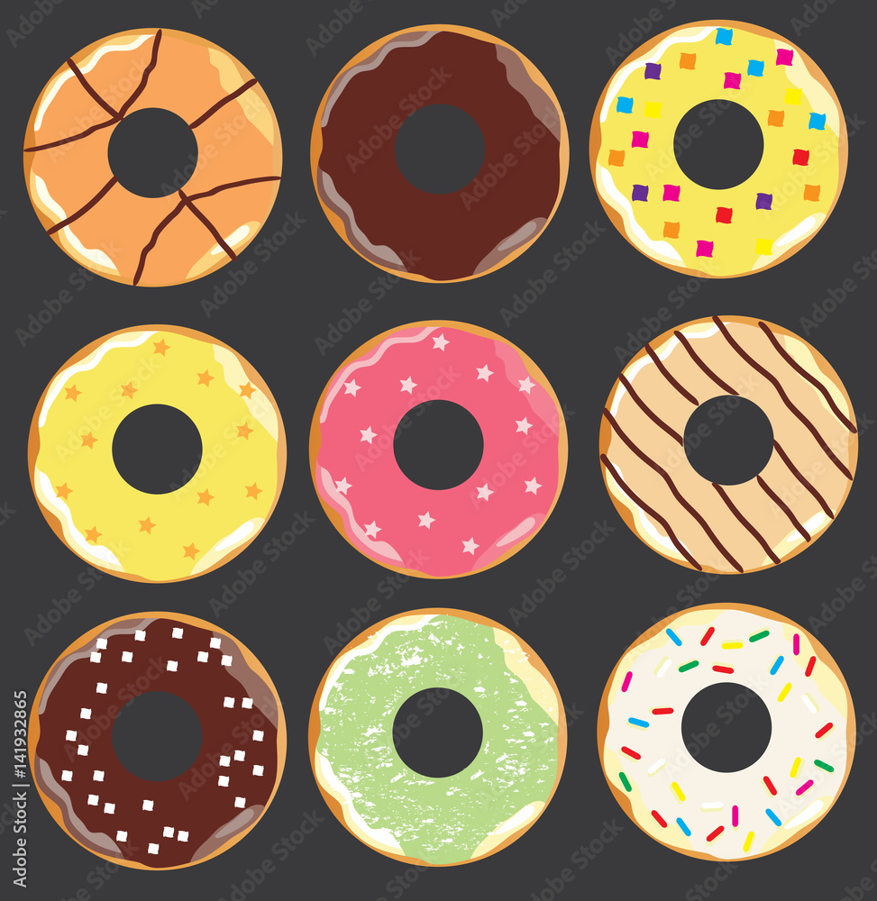 Vector Donuts Background Stock Vector | Adobe Stock