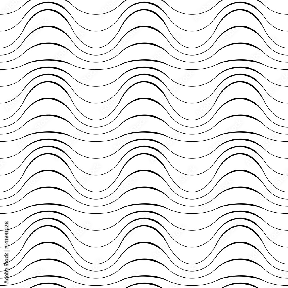 Seamless Wave and Stripe Pattern Stock Vector | Adobe Stock