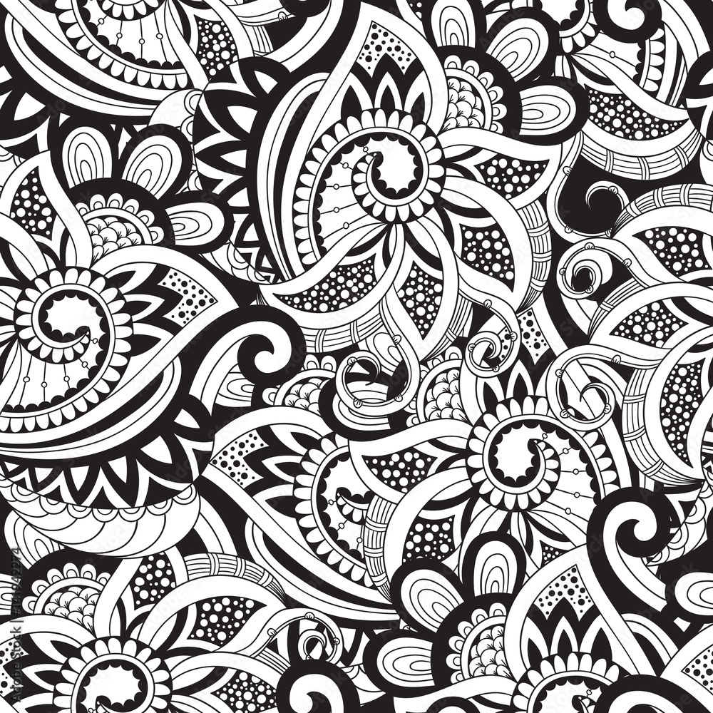Vector Seamless Doodle Pattern vector de Stock | Adobe Stock