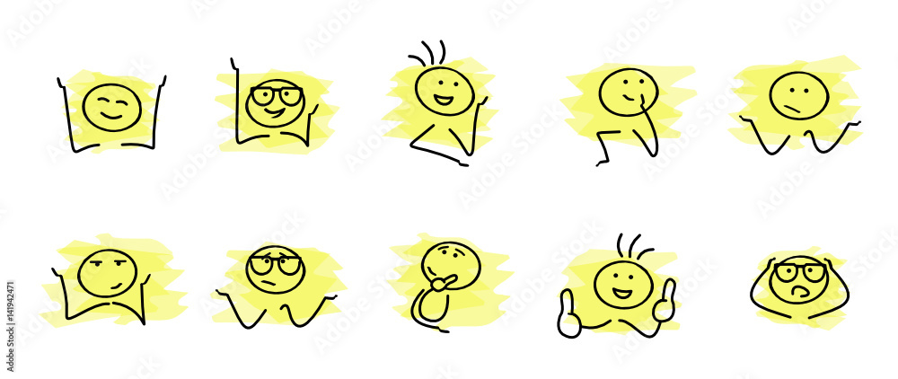 Stick Figures Gestures Stock Vector | Adobe Stock