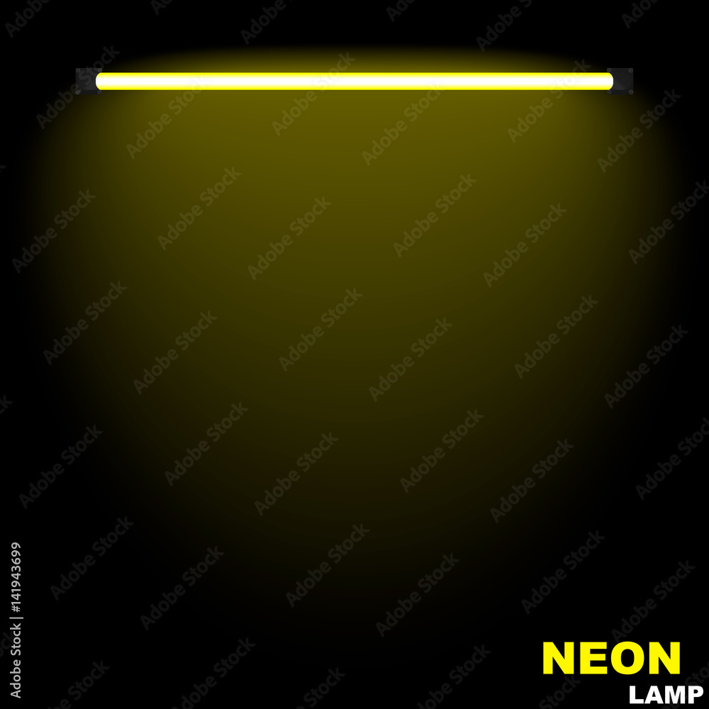 Neon lamp yellow glowing Stock Vector | Adobe Stock