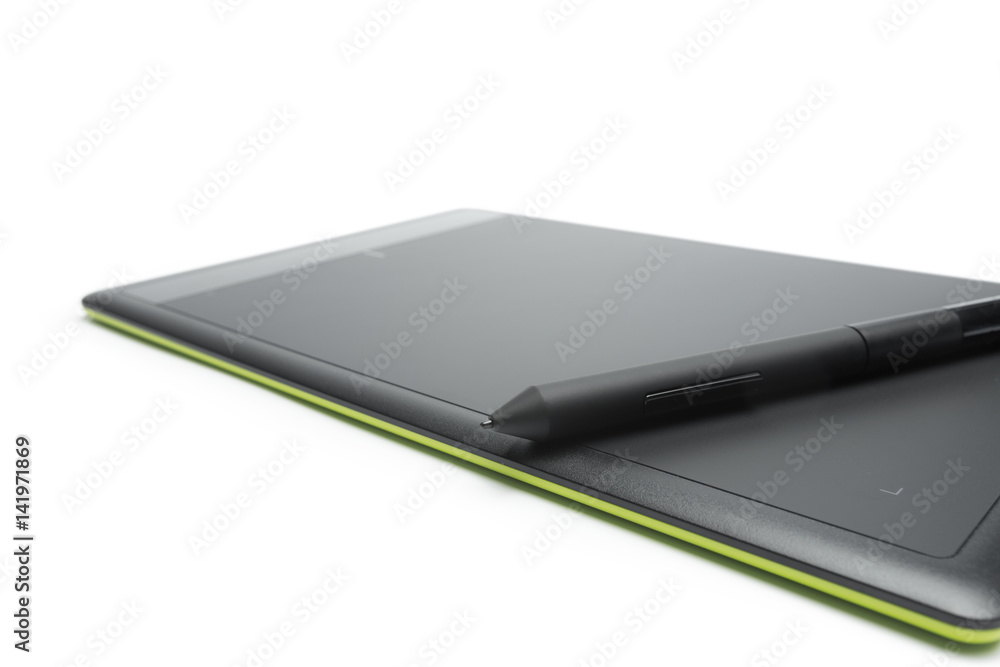 Graphic tablet with pen for illustrators and designers, isolated on ...
