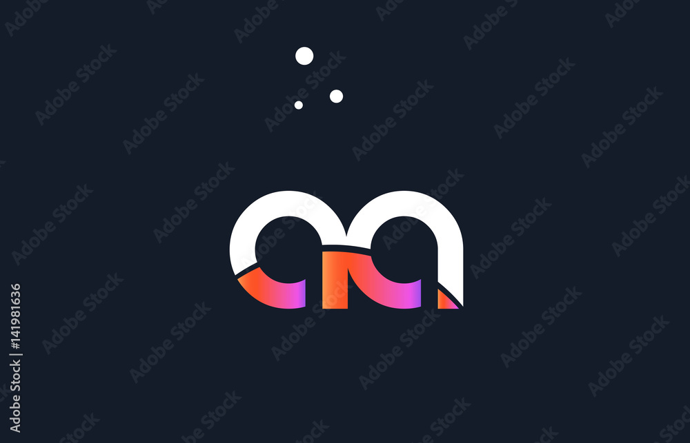 aa a pink purple white blue alphabet letter logo icon template Stock ...