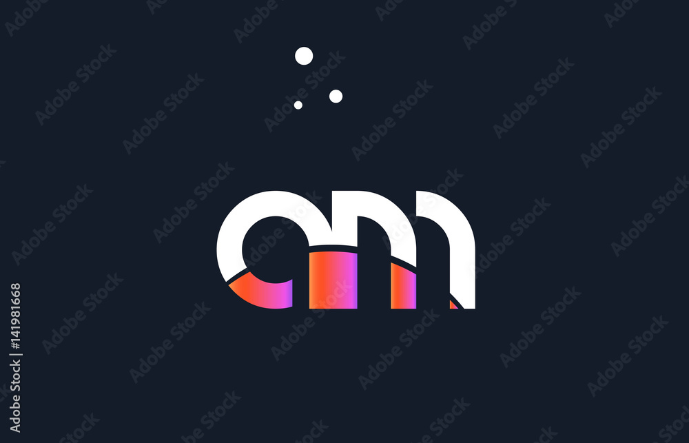 am a m pink purple white blue alphabet letter logo icon template Stock ...