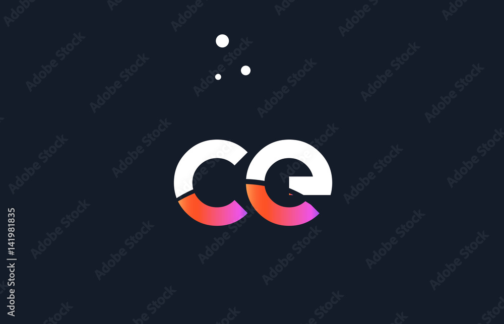 Vecteur Stock ce c e pink purple white blue alphabet letter logo icon ...