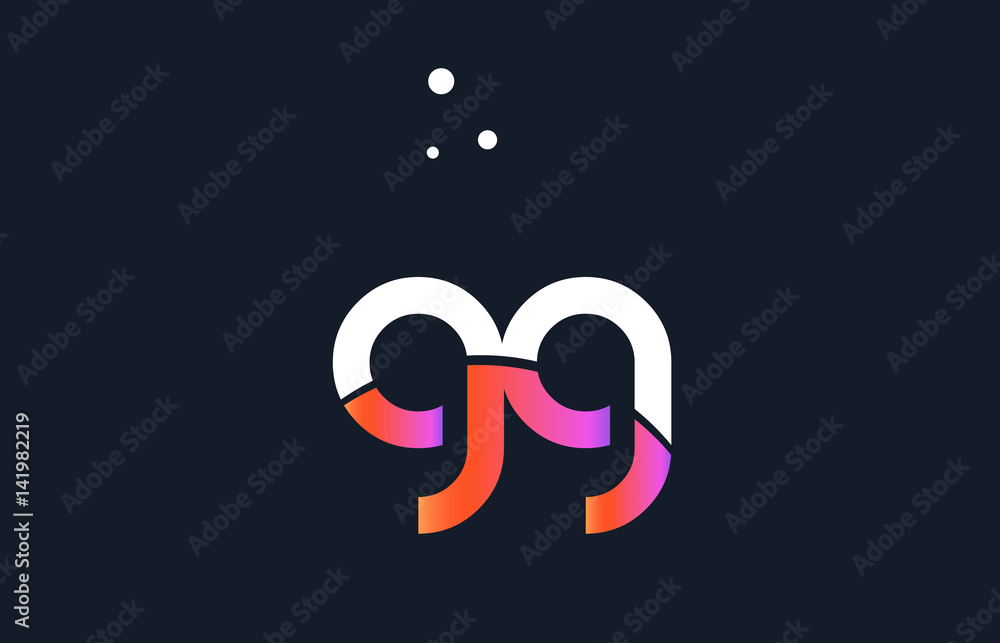 Vecteur Stock gg g g pink purple white blue alphabet letter logo icon ...