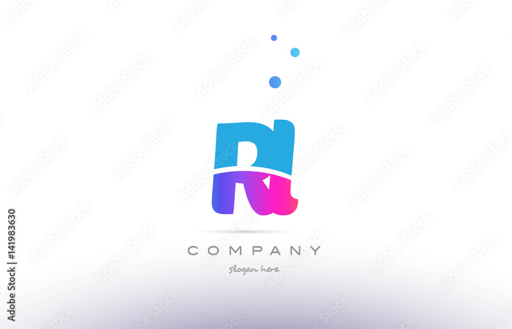 rl r l pink blue white modern alphabet letter logo icon template Stock ...