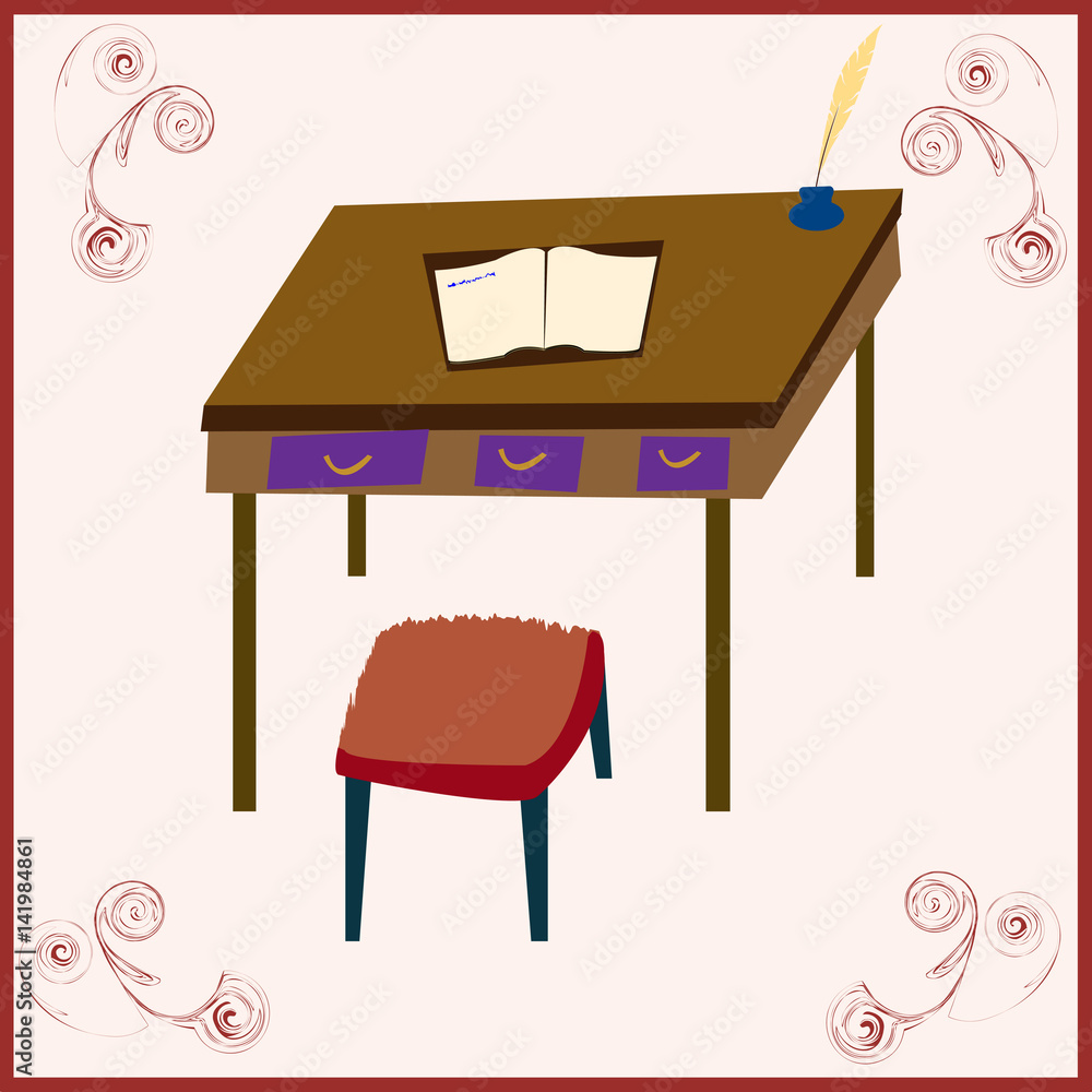 Simple desk draw Stock Vector | Adobe Stock