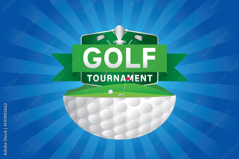 Vector of golf tournament with green golf field background. Stock ...