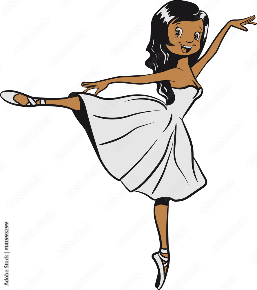 ballerina süss tanzen comic Stock-Illustration | Adobe Stock