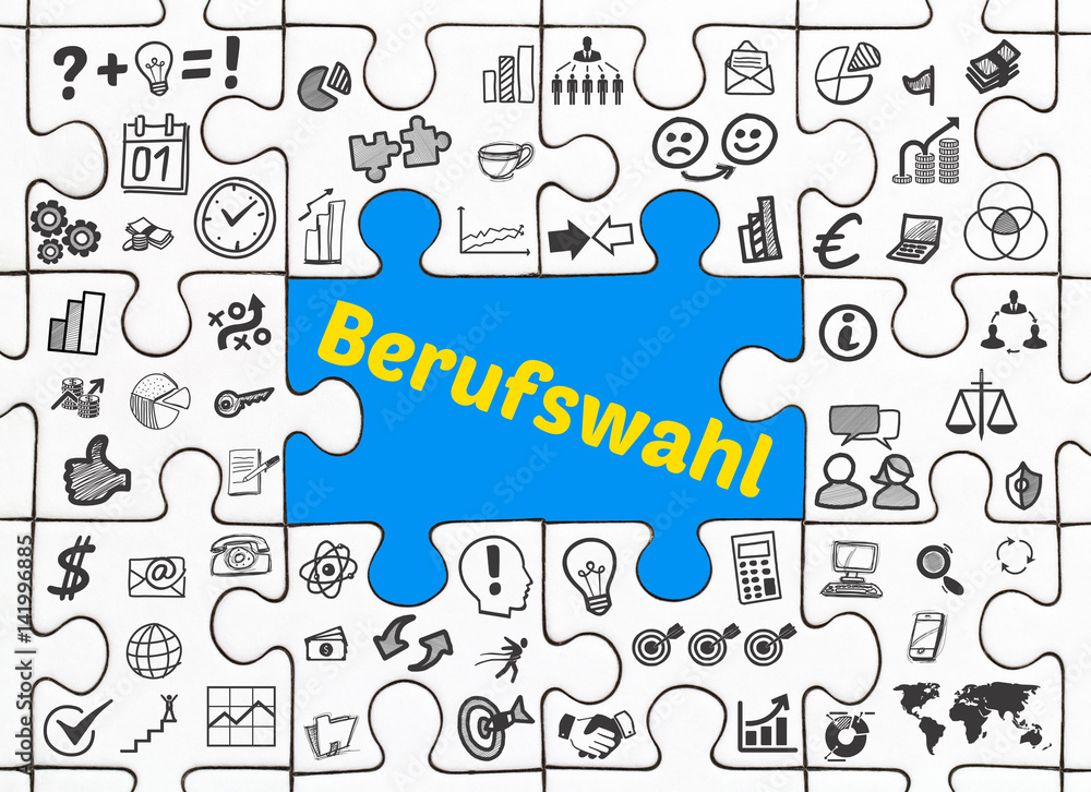 Berufswahl / Puzzle mit Symbole Stock-Illustration | Adobe Stock