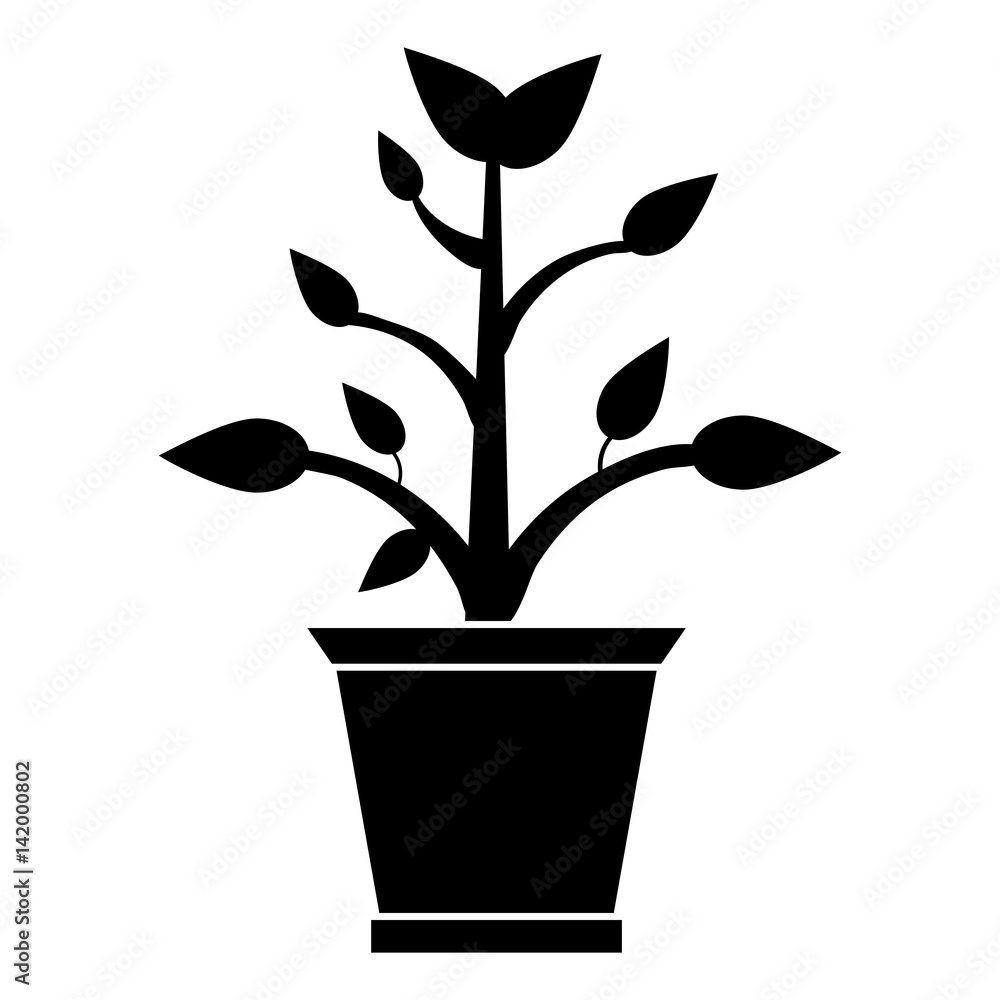 pot plant garden pictogram vector illustration eps 10 Stock ...