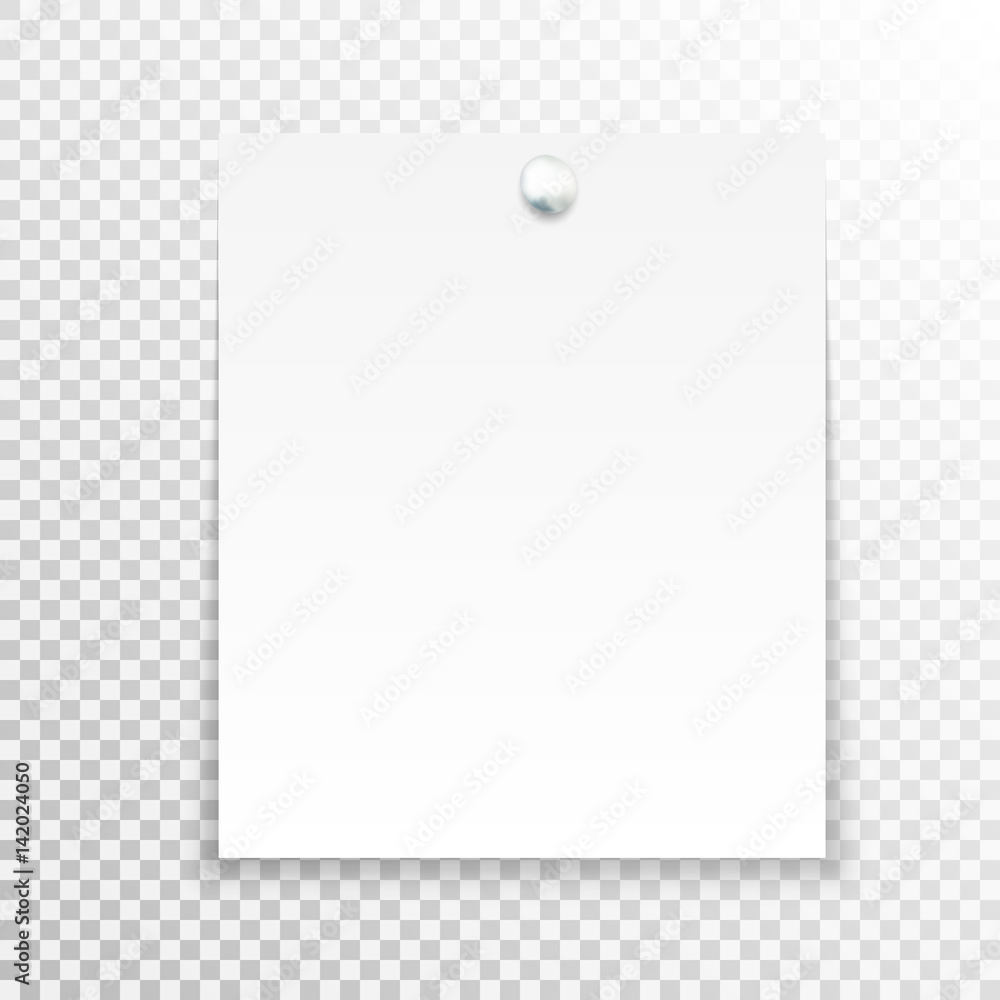 White sticky note isolated on transparent background. Template for your ...